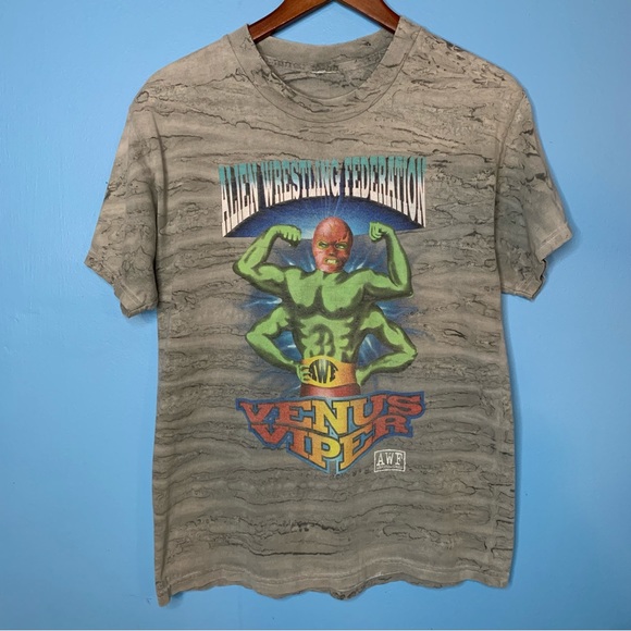 American Vintage | Shirts | Vintage Alien Wrestling Federation Venus ...